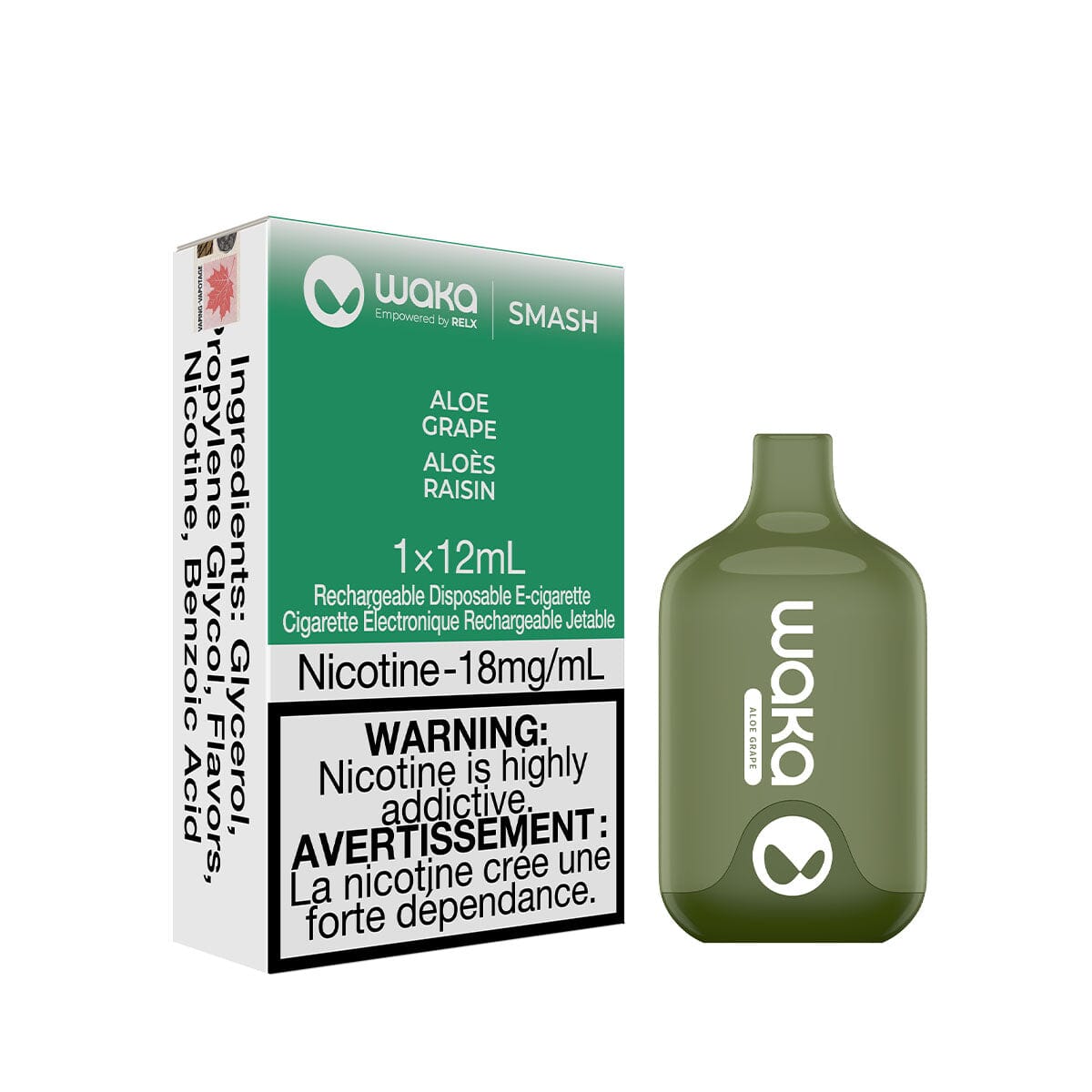 Waka Smash Aloe Grape Disposable Vape - VapeMeet Inc