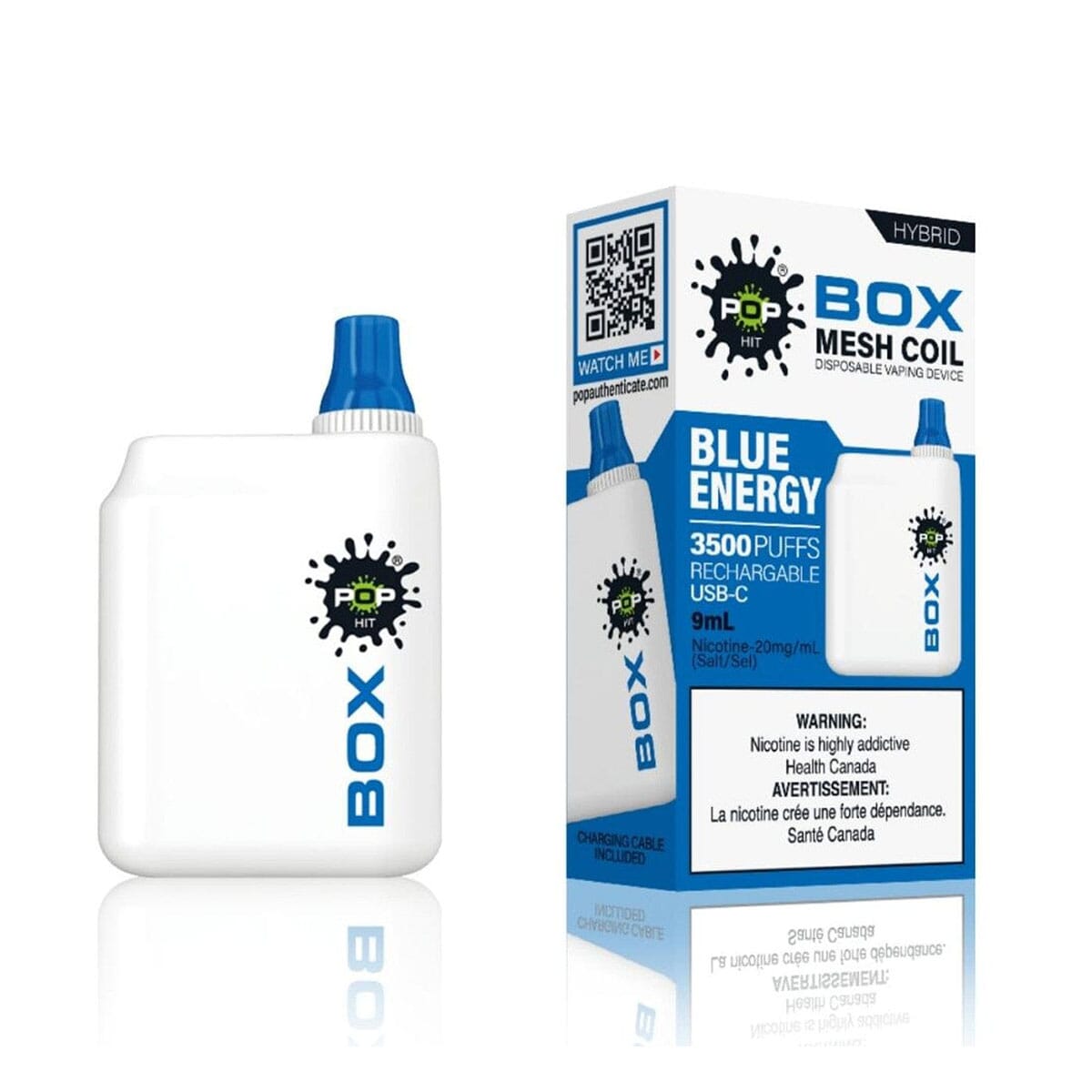 Pop Hybrid Box Blue Energy Disposable Vape | VapeMeet – VapeMeet Inc
