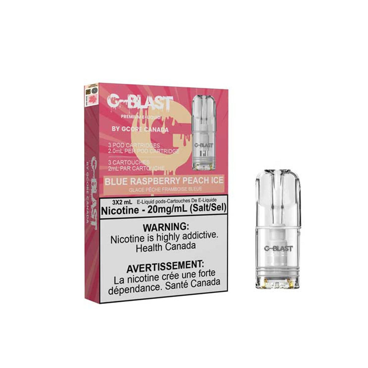 Stlth Compatible G-Blast Blue Raspberry Peach Ice Vape Pods | VapeMeet ...