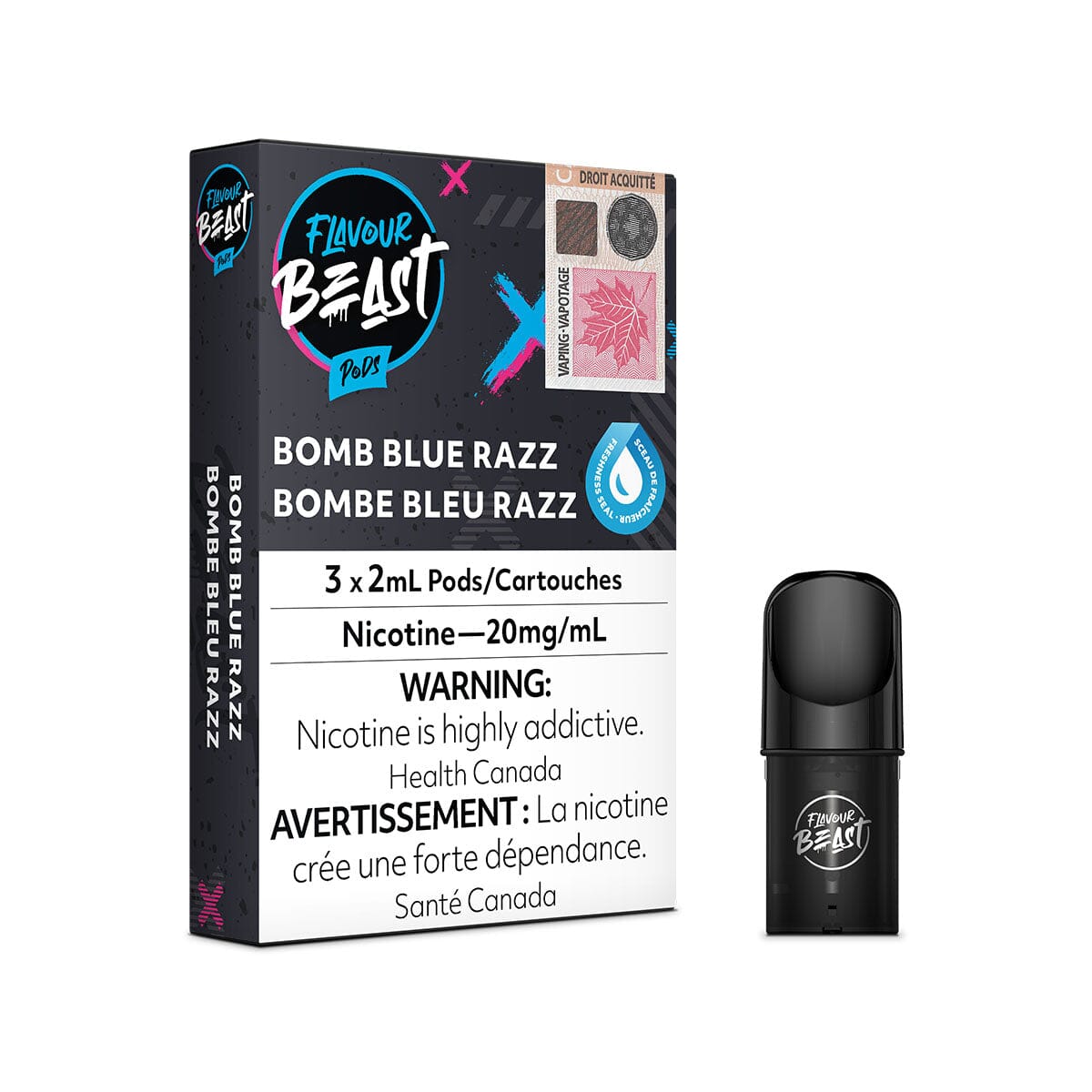 STLTH Compatible Flavour Beast Bomb Blue Razz Vape Pods | VapeMeet ...