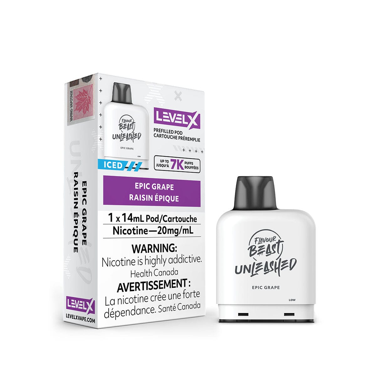 Level X Flavour Beast Unleashed Epic Grape Disposable Vape Pod ...
