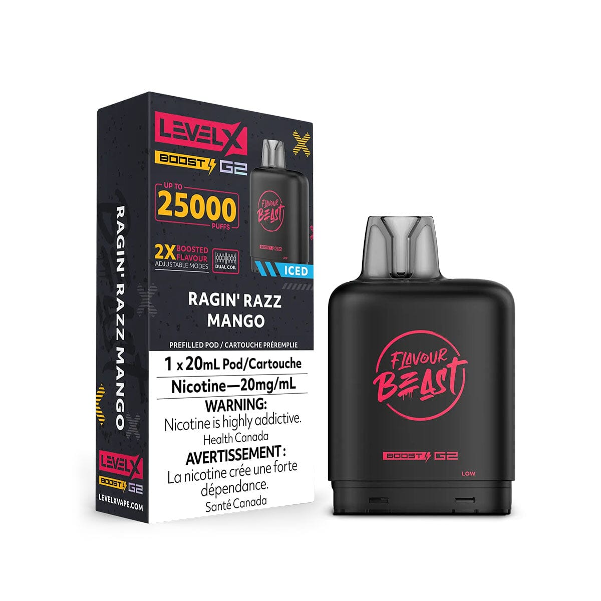 Razz Mango Iced Vape Pod – Flavour Beast Boost Level X – VapeMeet Inc